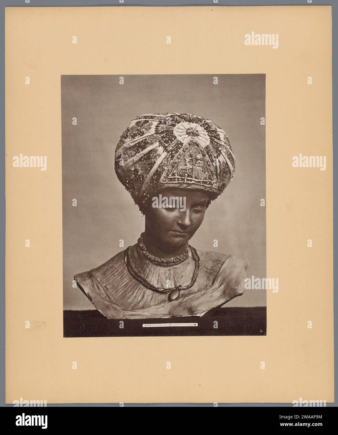 Bust with a textile turban decorated with beads, c. 1875 - c. 1900 ...