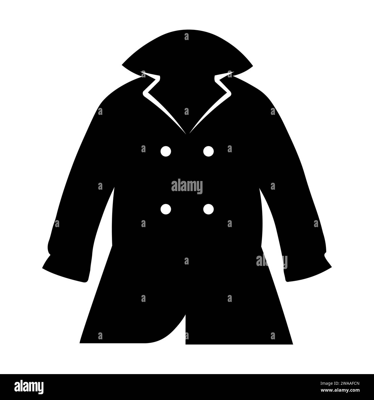 Coat black vector icon on white background Stock Vector Image & Art - Alamy