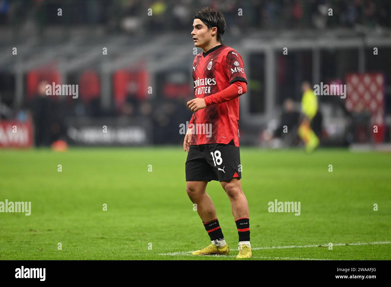 Milan, Italy. 02nd Jan, 2024. Luka Romero (Ac Milan) during AC Milan vs ...