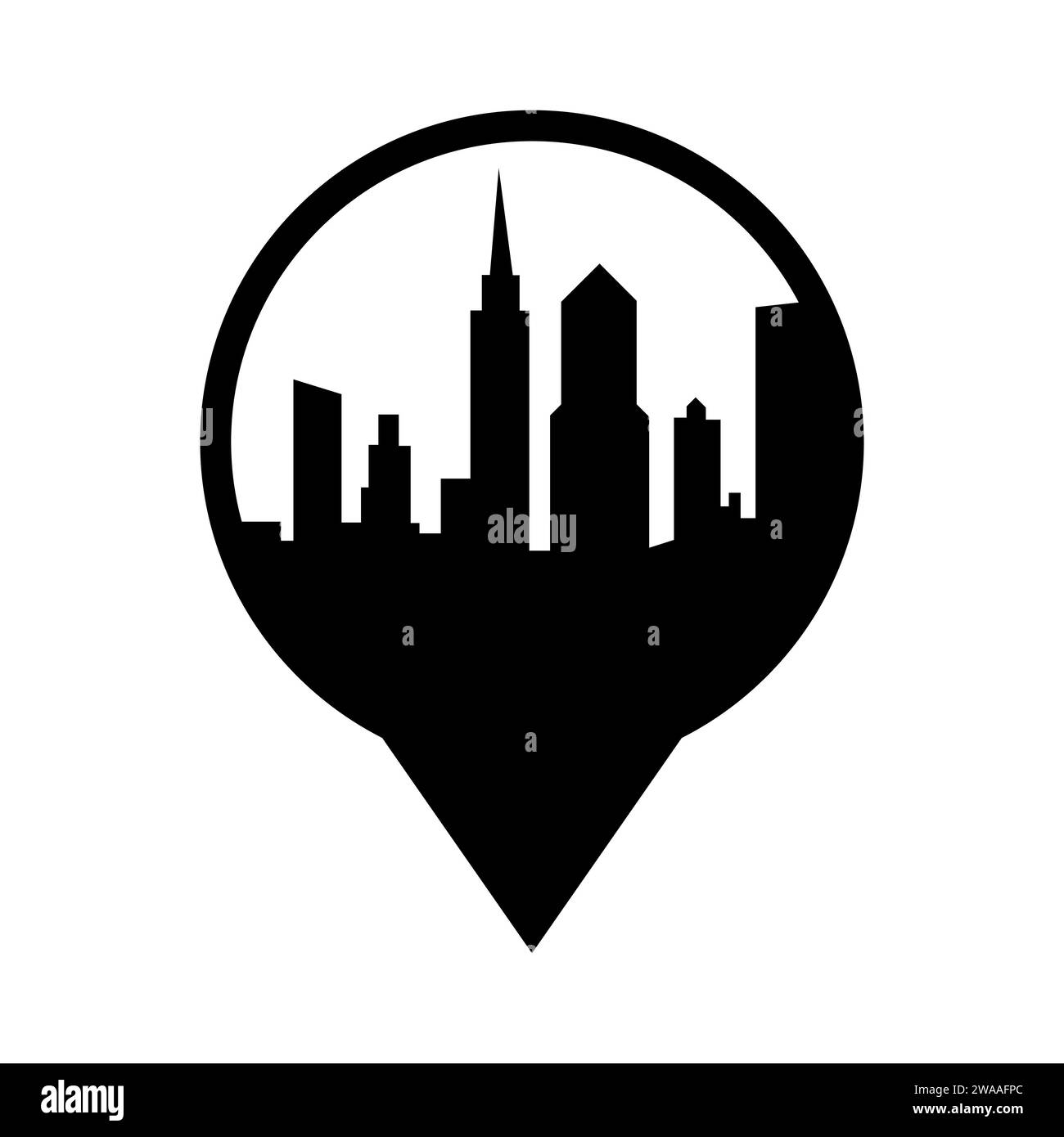 City location vector icon on white background Stock Vector Image & Art ...