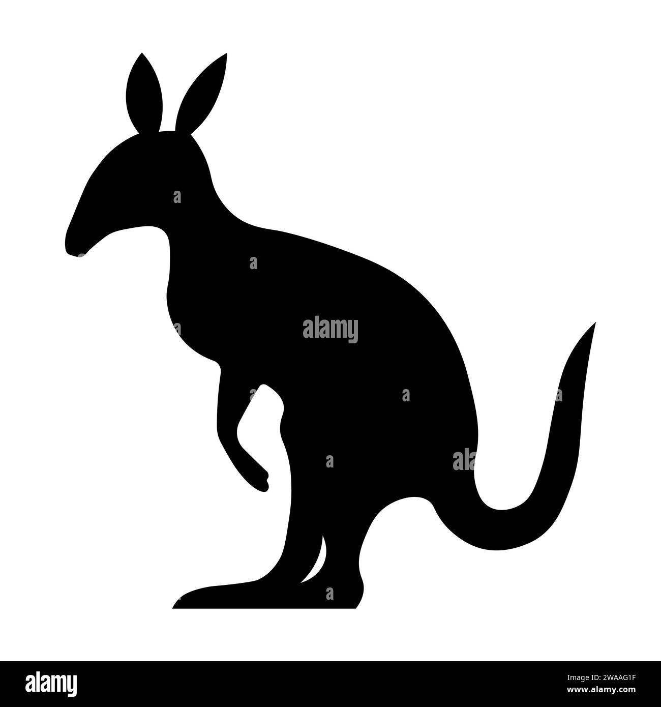 Kangaroo black vector icon on white background Stock Vector Image & Art ...