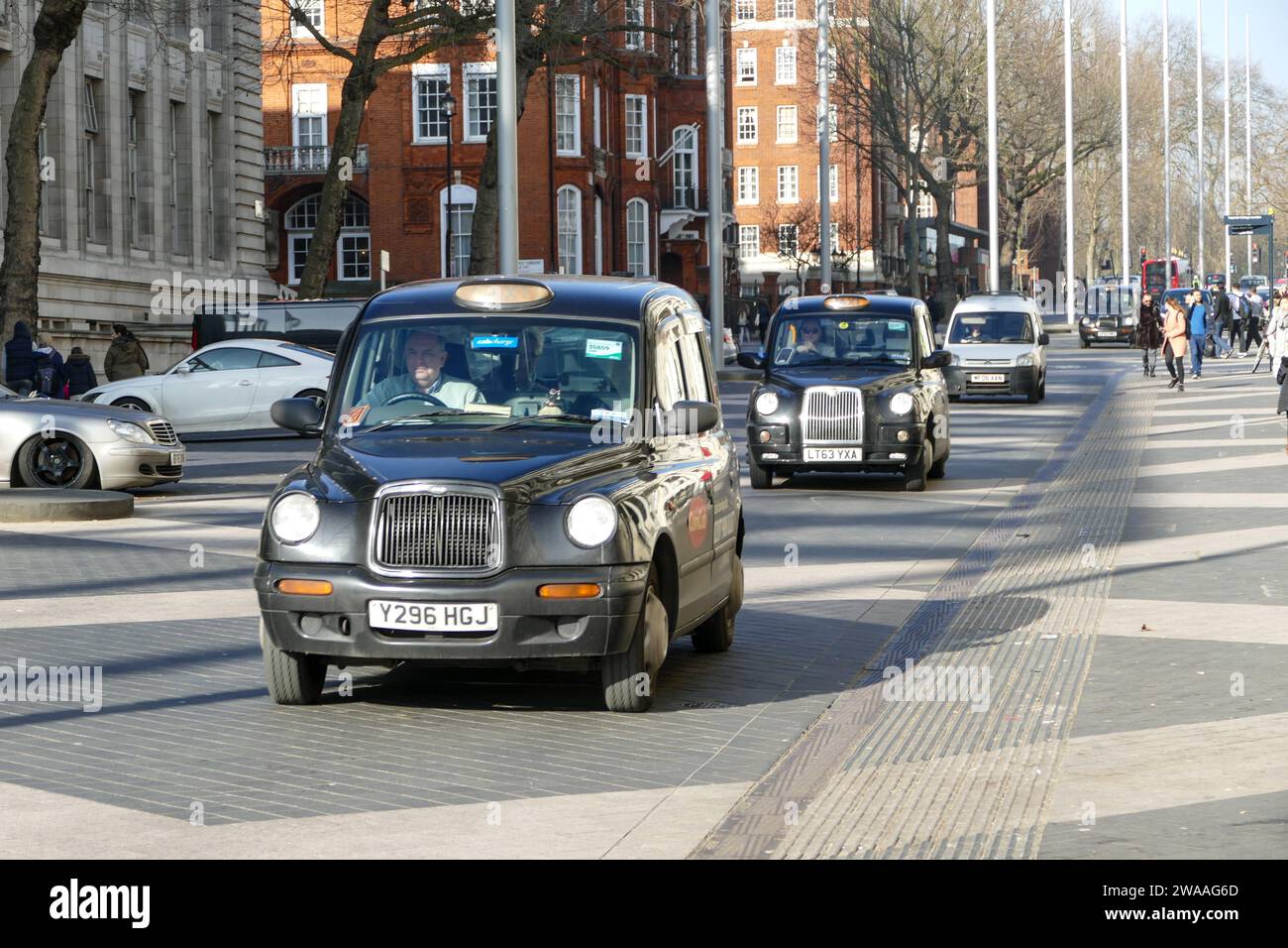 London, England, United Kingdom - February 13 2017: Black cab ...