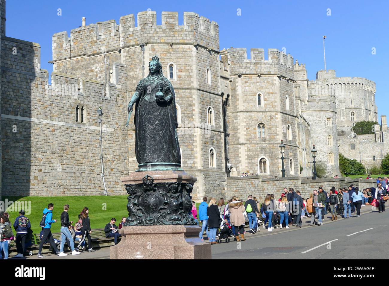 Windsor, England, United Kingdom - March 25 2017: Queen Victoria Statue ...