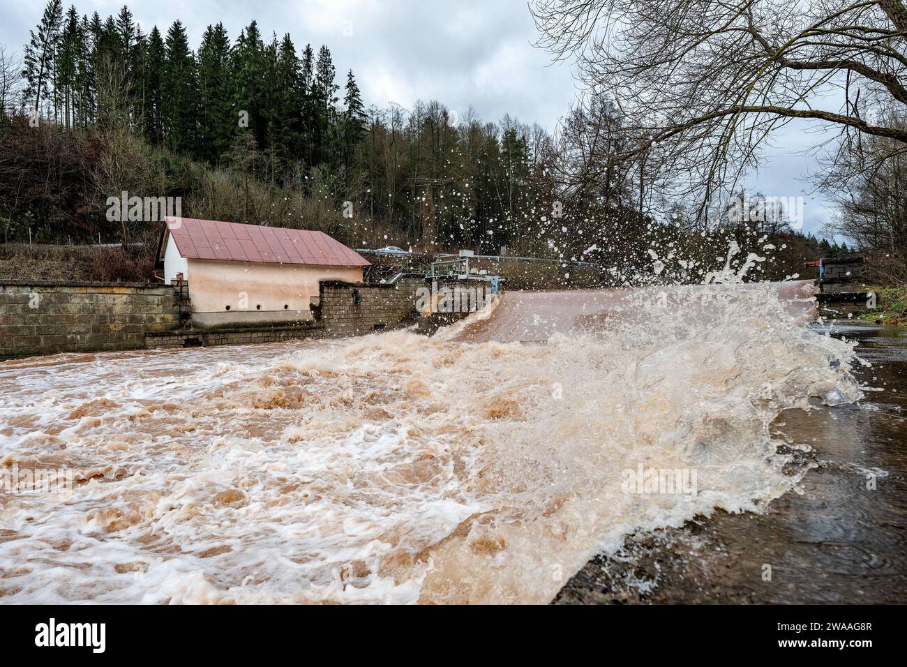 Heavy rains raised the level of the Labe river, which was at flood ...