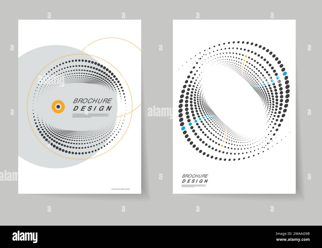 Halftone design on cover brochure. Minimal design. Colorful gradient ...