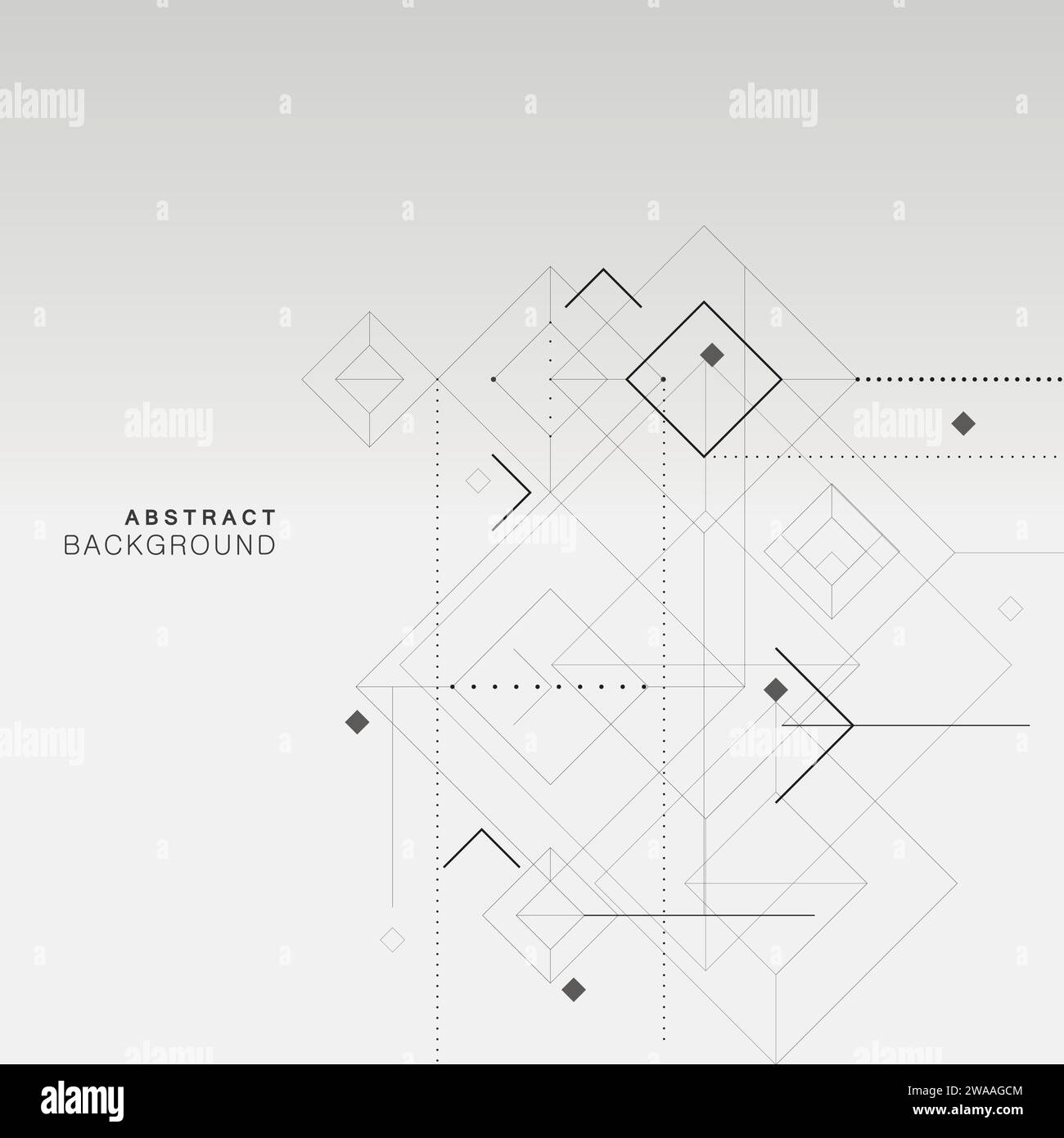 Abstract modern geometric background. Squares and dots and lines design ...