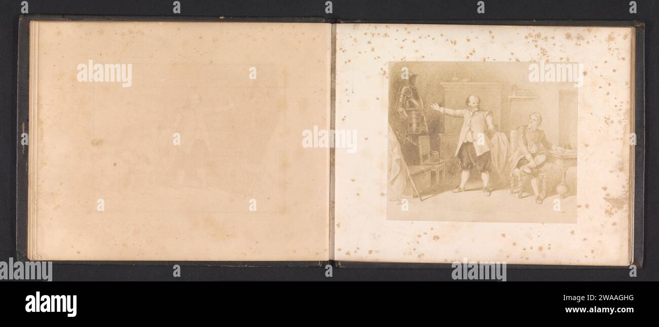 Photo production of a drawing, representing Miles Standish and John ...