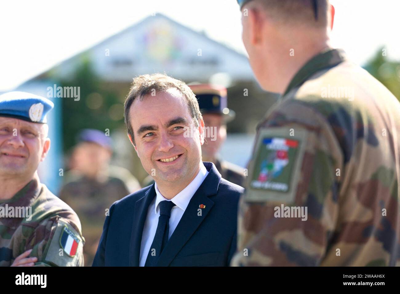 Lebanon. 01st Jan, 2024. French army minister Sebastien Lecornu visits ...