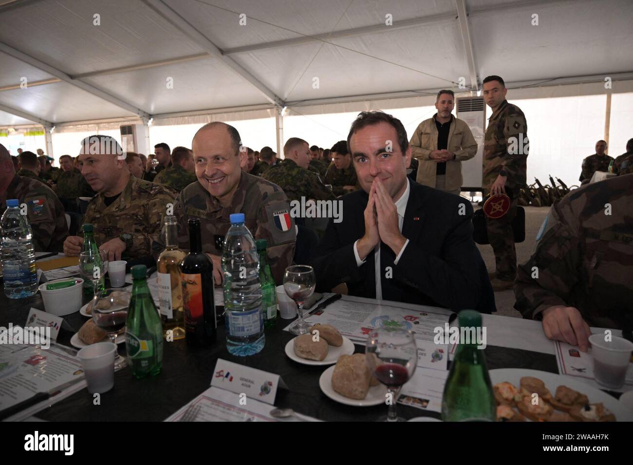 Lebanon. 01st Jan, 2024. French army minister Sebastien Lecornu visits ...