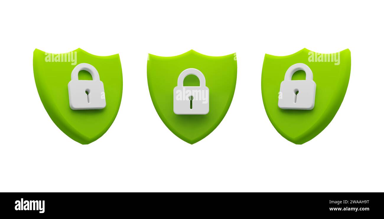Security Concept With Green Shields And Padlocks Representing Data Protection Privacy And