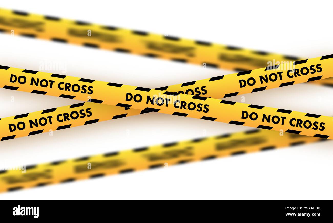 Caution tape vector illustration showing multiple DO NOT CROSS warning ...