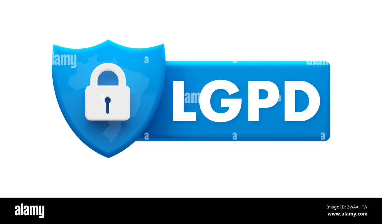 LGPD Compliance Shield Icon - General Data Protection Law Secure Emblem ...