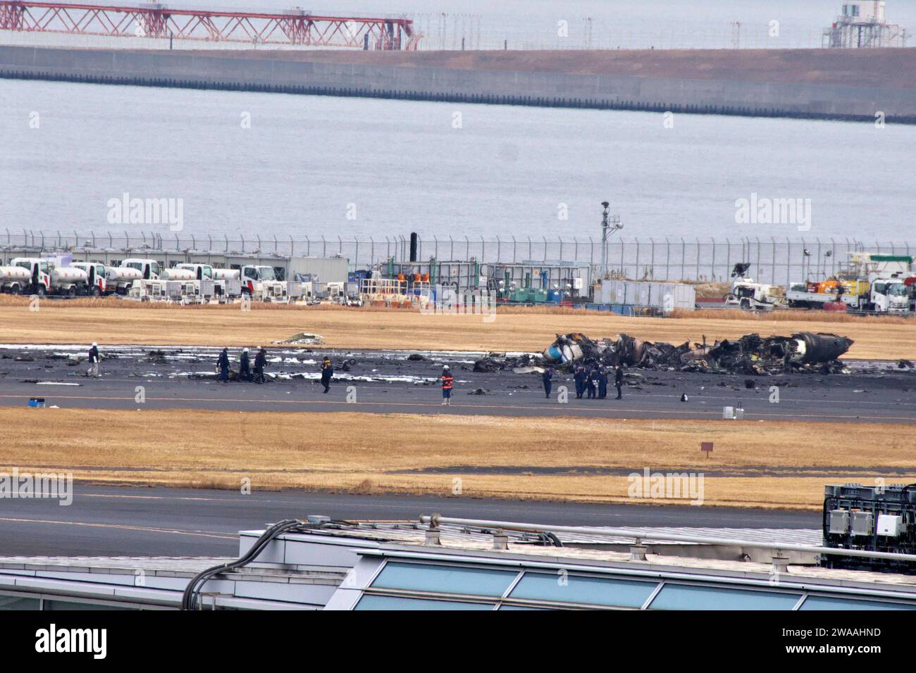 Beim Zusammenstoß eines Airbus A350 von Japan Airlines und einer ...