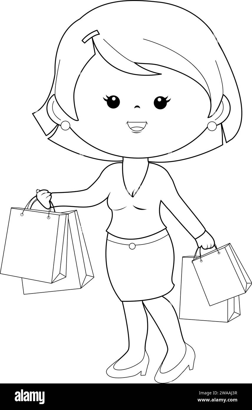 shopping bags coloring pages