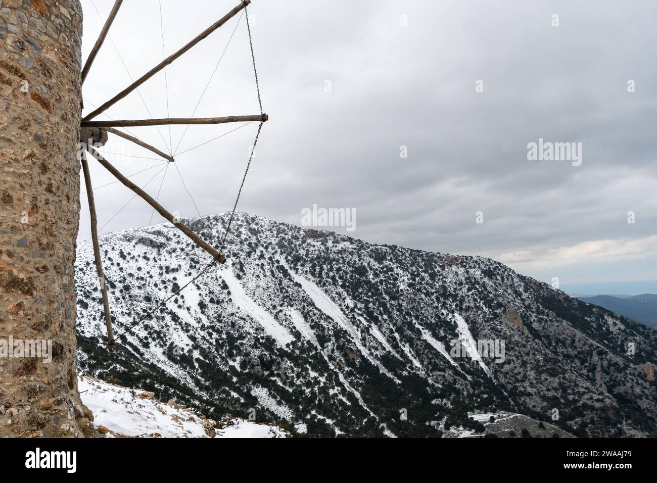 Snow at the mill Stock Photo - Alamy