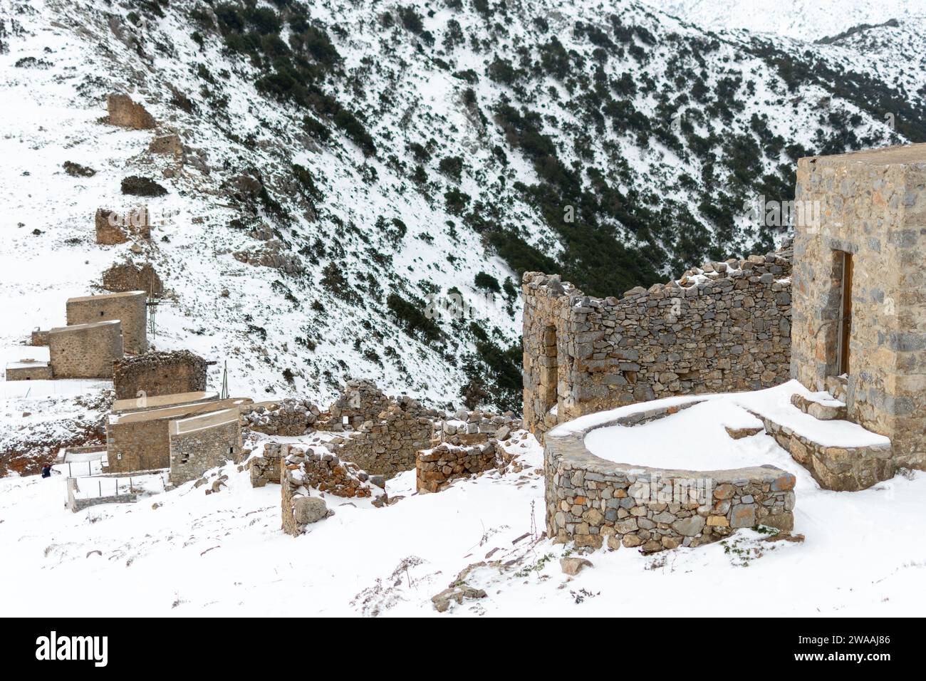 Old buildings in the winter Stock Photo - Alamy