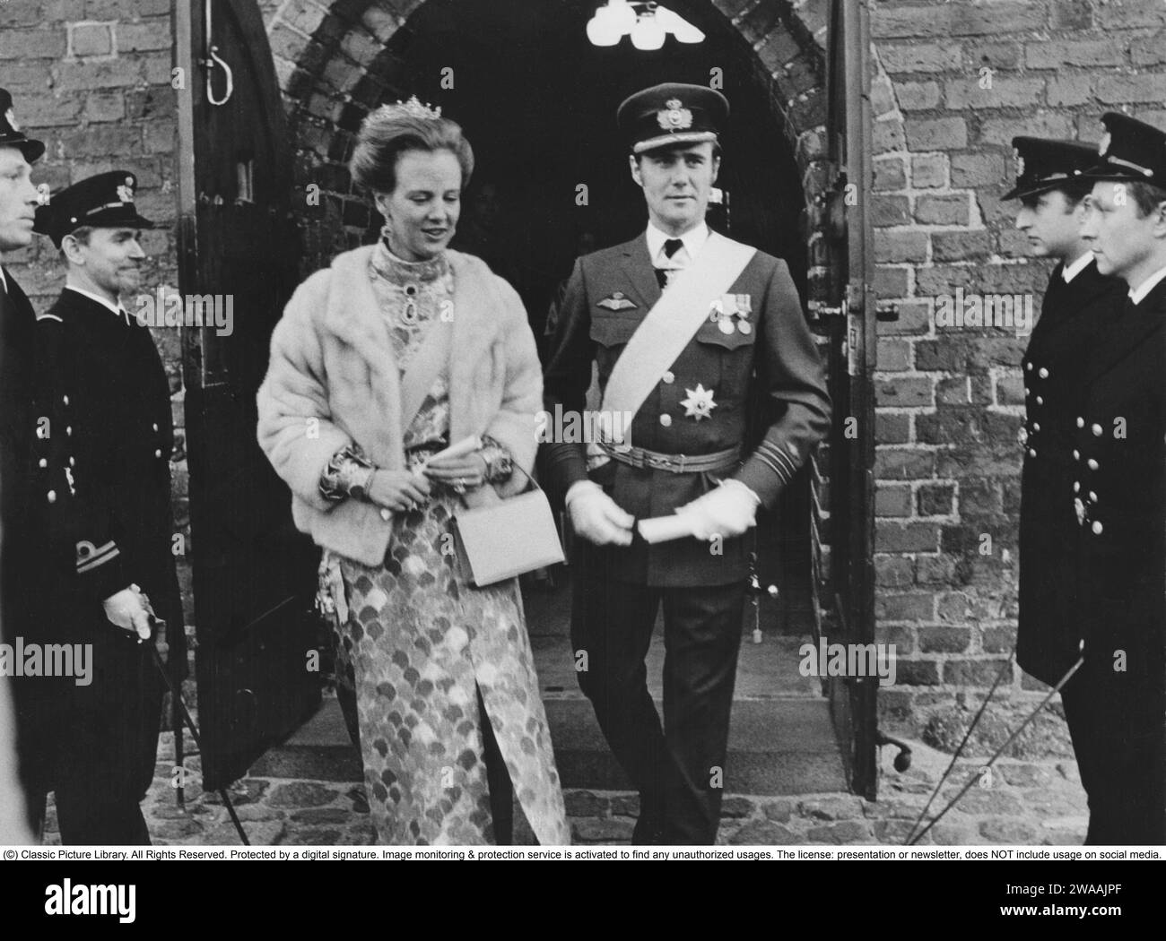 Margrethe II of Denmark. Pictured with Henri de Laborde de Monpezat ...