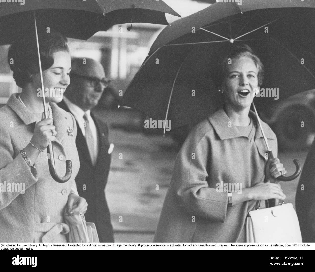 Margrethe II of Denmark. Here with her sister Princess Bendikte 1966 ...