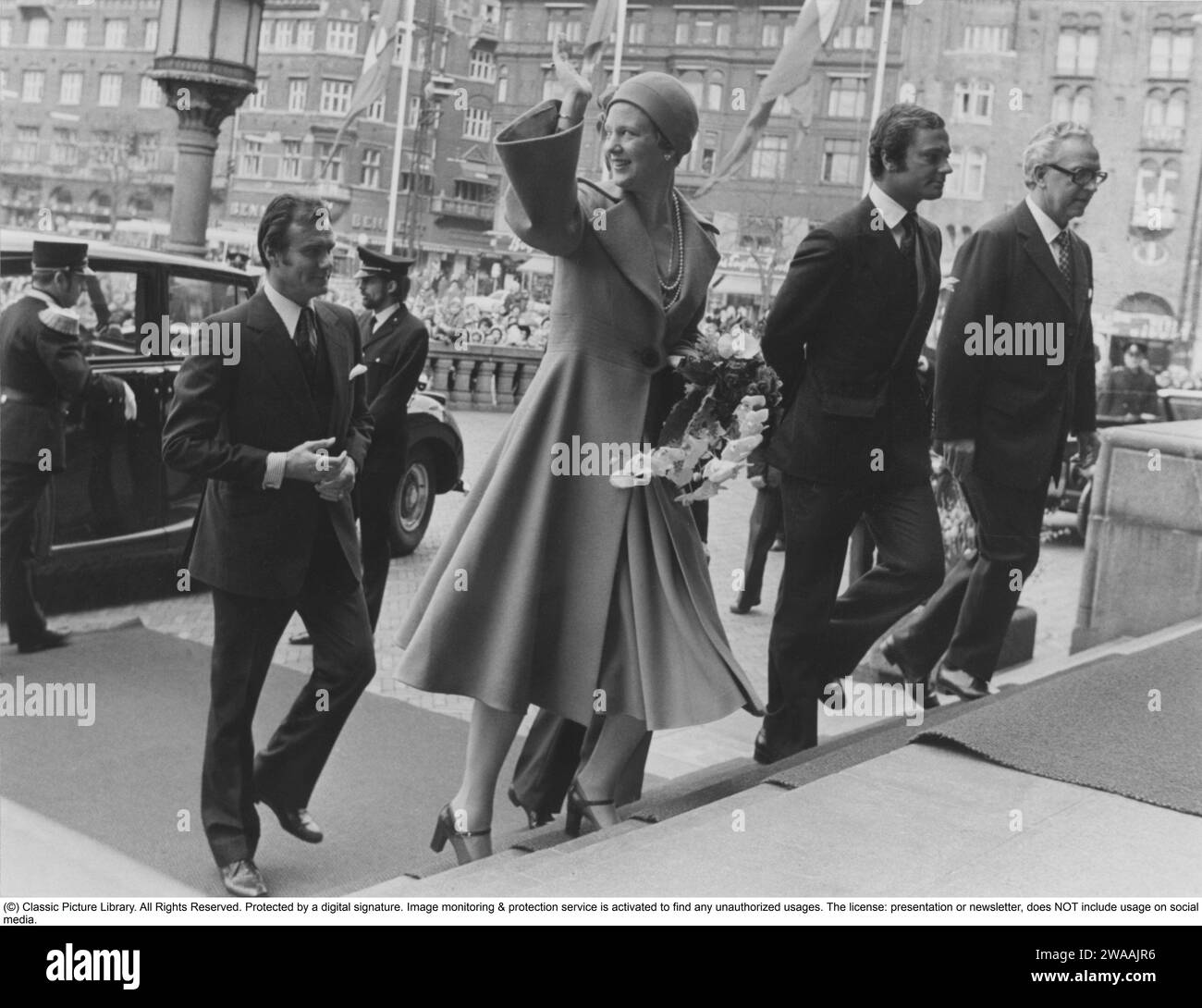 Queen Margrethe of Denmark. Here with her husband Prince Henrik of ...