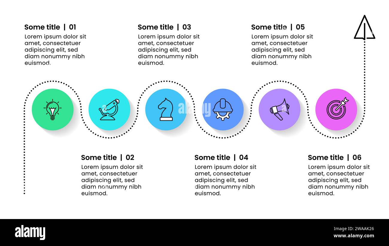 Infographic template with icons and 6 options or steps. Line. Can be ...