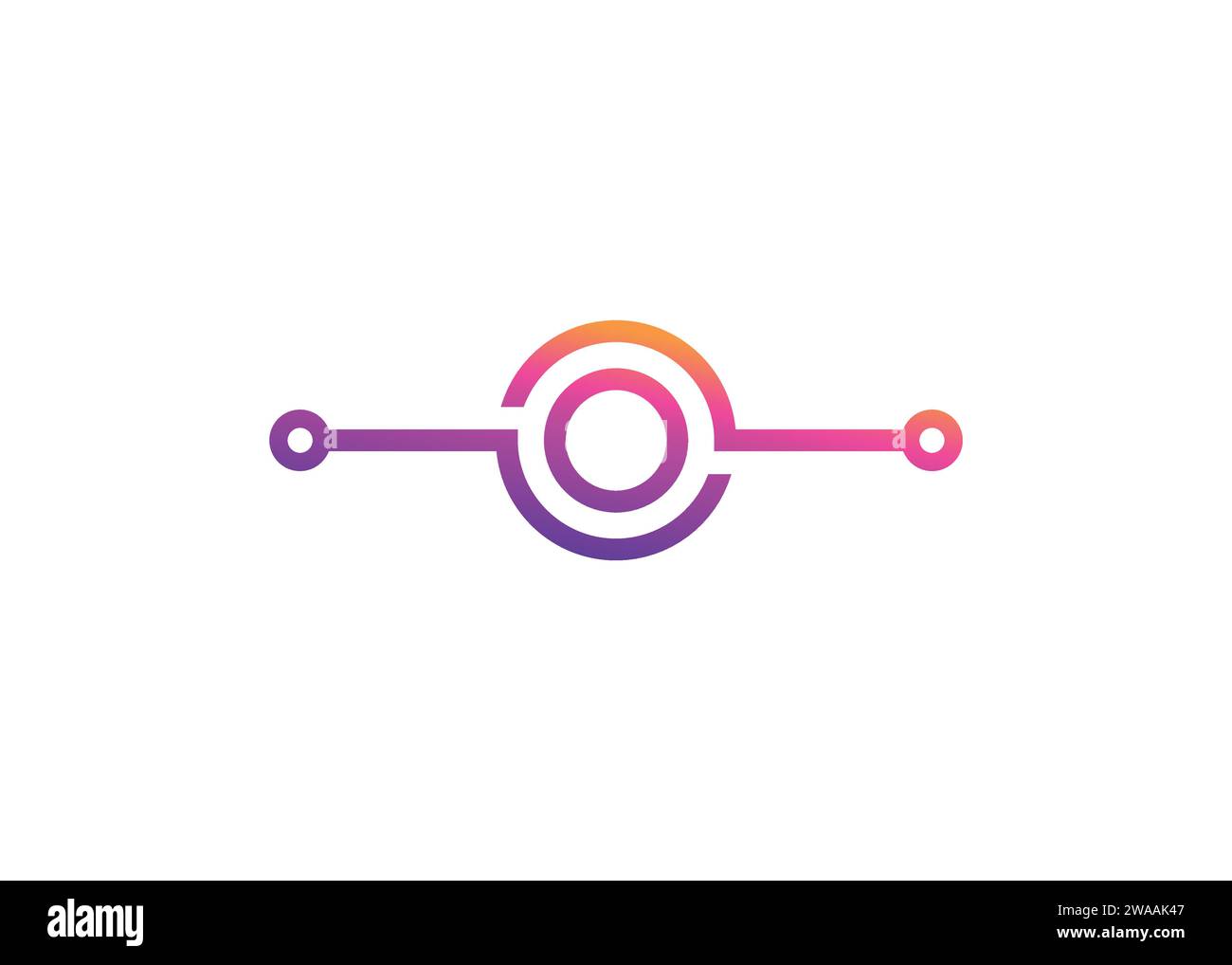 Letter O Technology vector monogram logo design template. Letter O ...