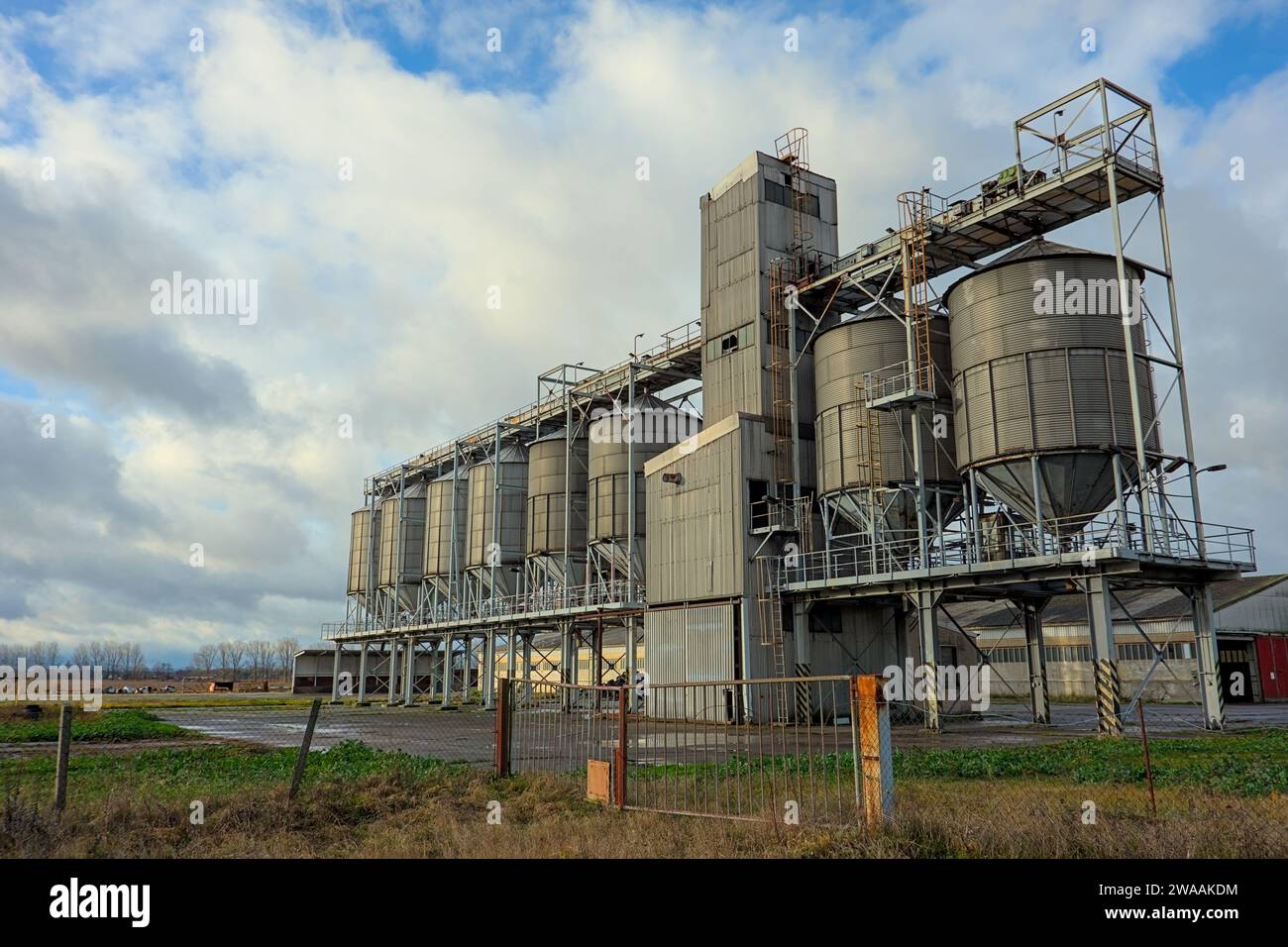 Historic grain storage. Moody historic industry structures in rural ...