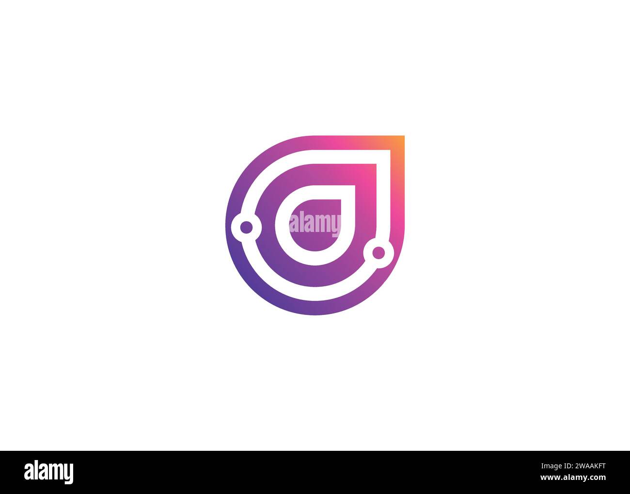 Letter O Technology vector monogram logo design template. Letter O ...