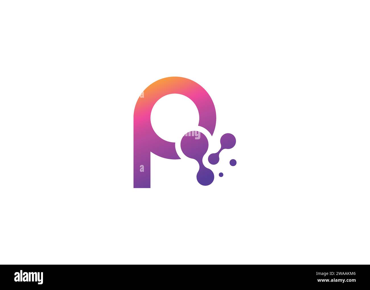 Letter P Technology vector monogram logo design template. Letter P ...