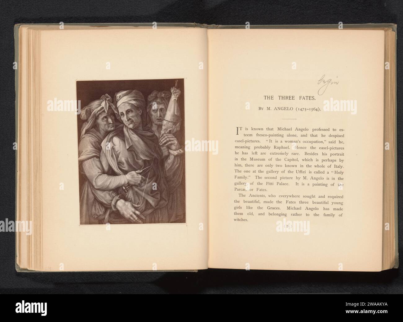 Photo production from a print to a painting, representing the three branch goddinnen, Anonymous ...