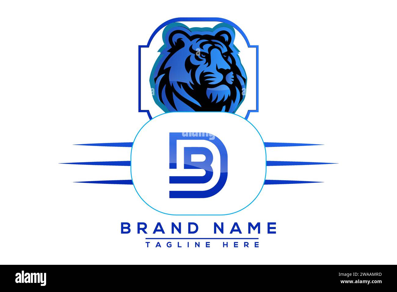 Tiger DB Blue logo Design. Vector logo design for business Stock Vector ...