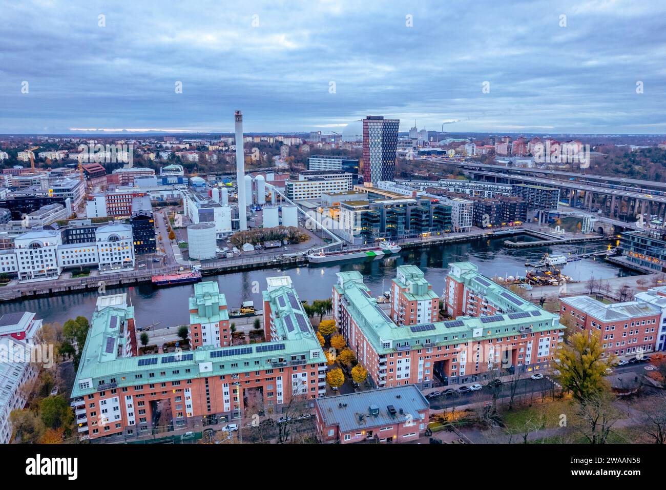Stockholm in Autumn Aerial view of the city in Sweden Nordic Fall ...