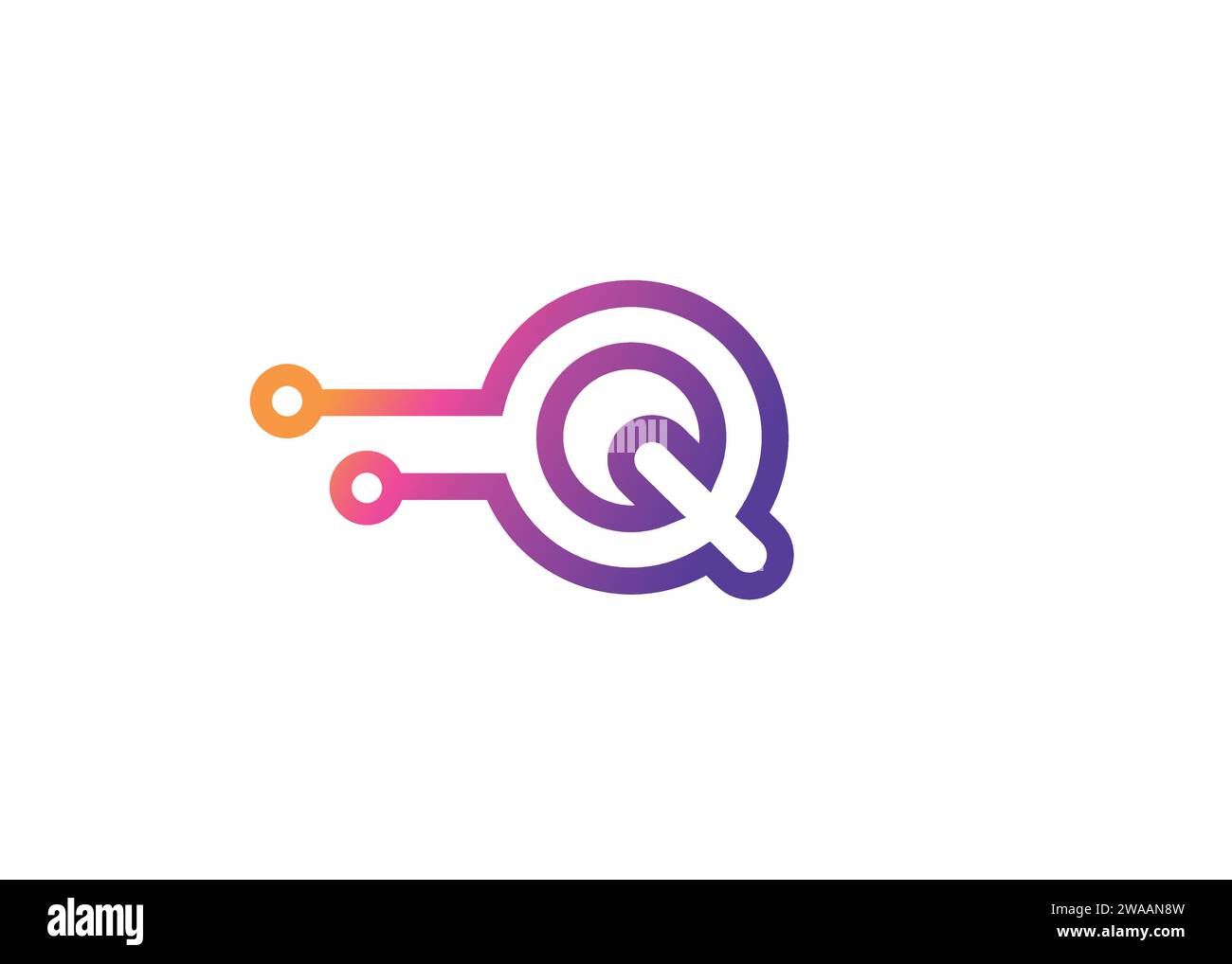 Letter Q Technology vector monogram logo design template. Letter Q ...