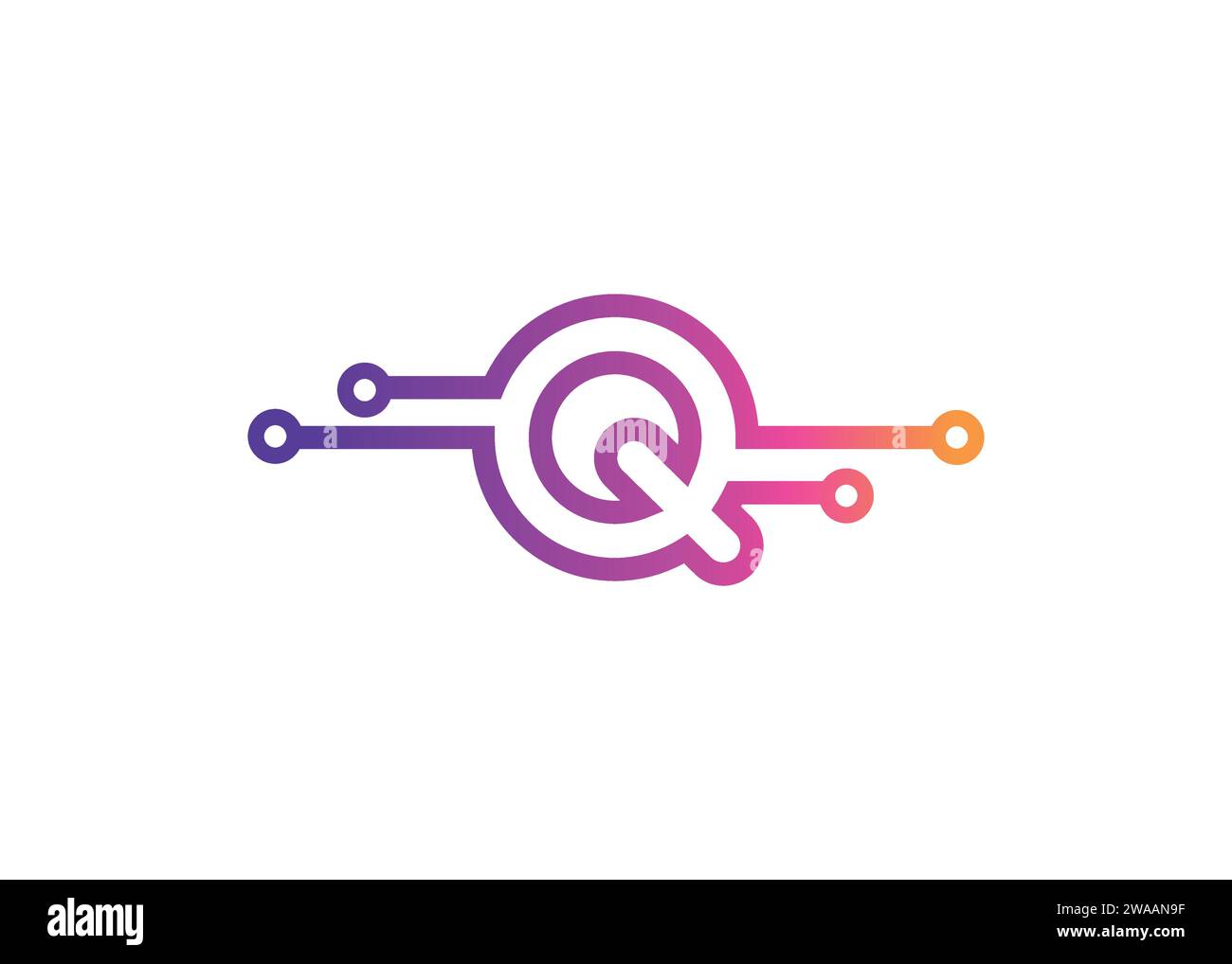 Letter Q Technology vector monogram logo design template. Letter Q ...