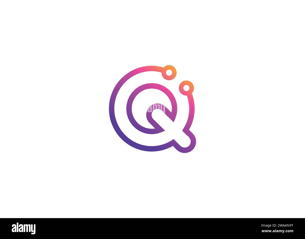 Letter Q Technology vector monogram logo design template. Letter Q ...