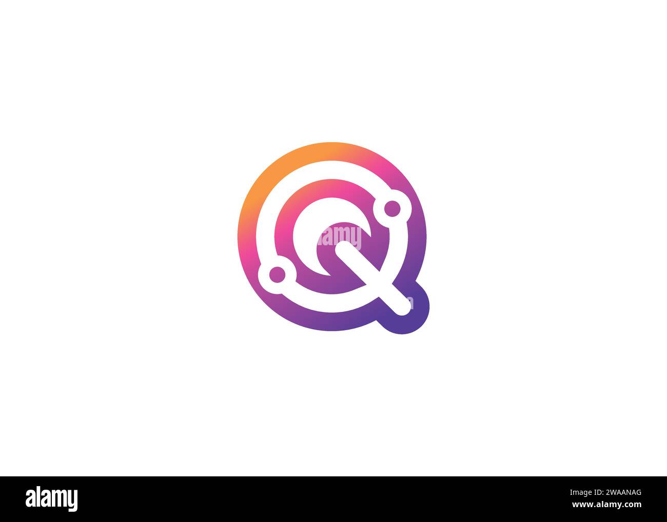 Letter Q Technology vector monogram logo design template. Letter Q ...