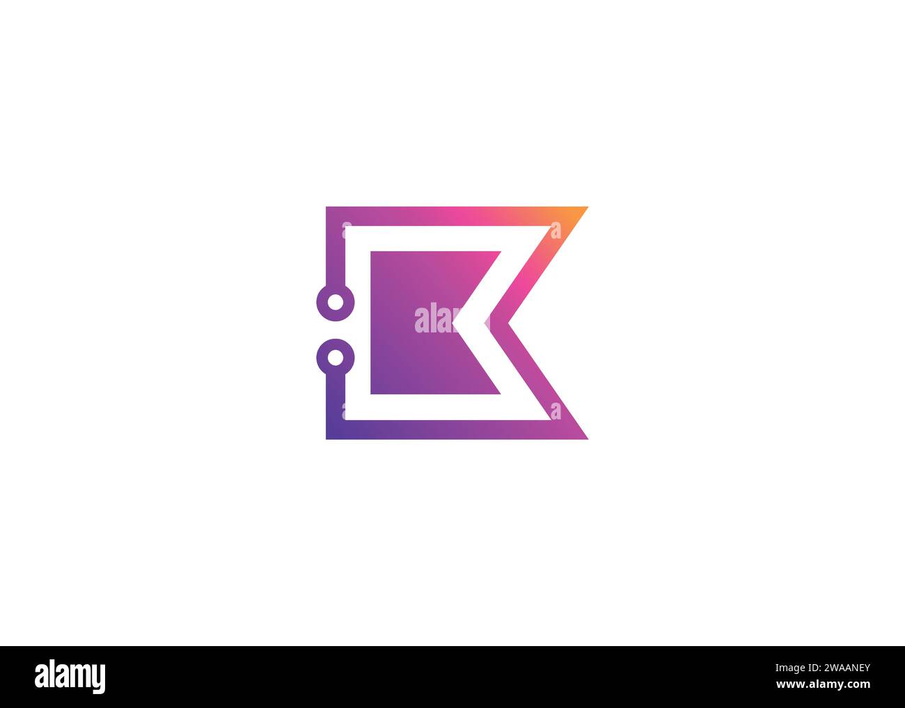 Letter K Technology vector monogram logo design template. Letter K ...