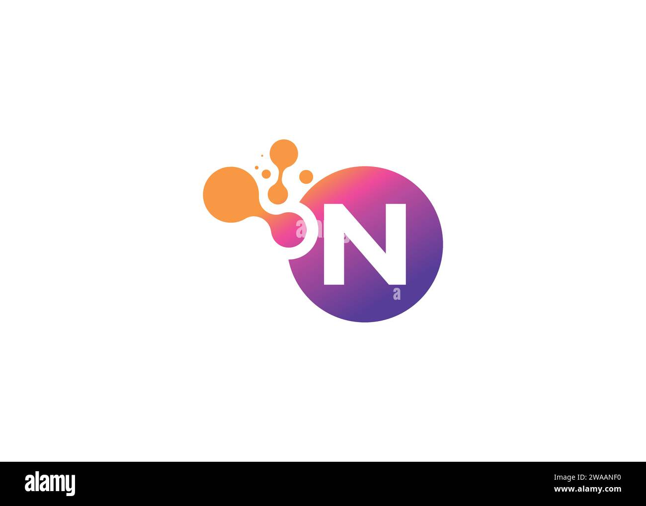 Letter N Technology vector monogram logo design template. Letter N ...