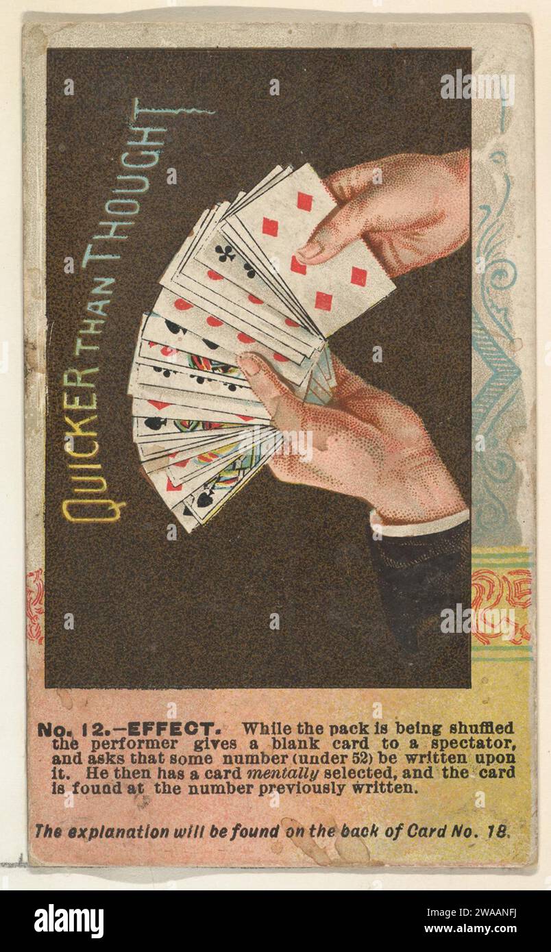Number 12, Quicker than Thought, from the Tricks with Cards series ...