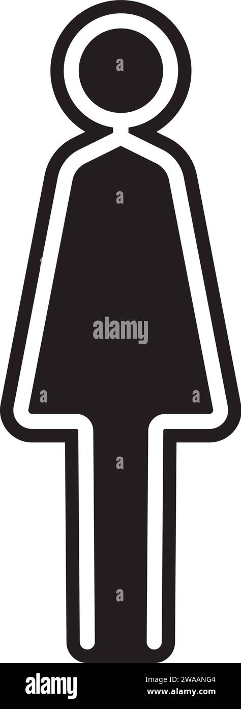 Woman icon symbol. Bathroom Sign. Flat vector illustration Stock Vector ...