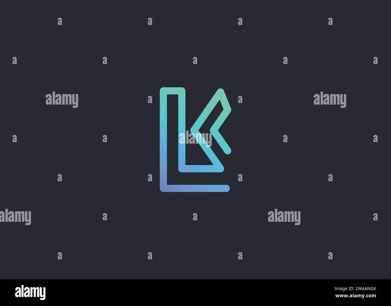 Letter K L monogram logo design vector template Stock Vector Image ...