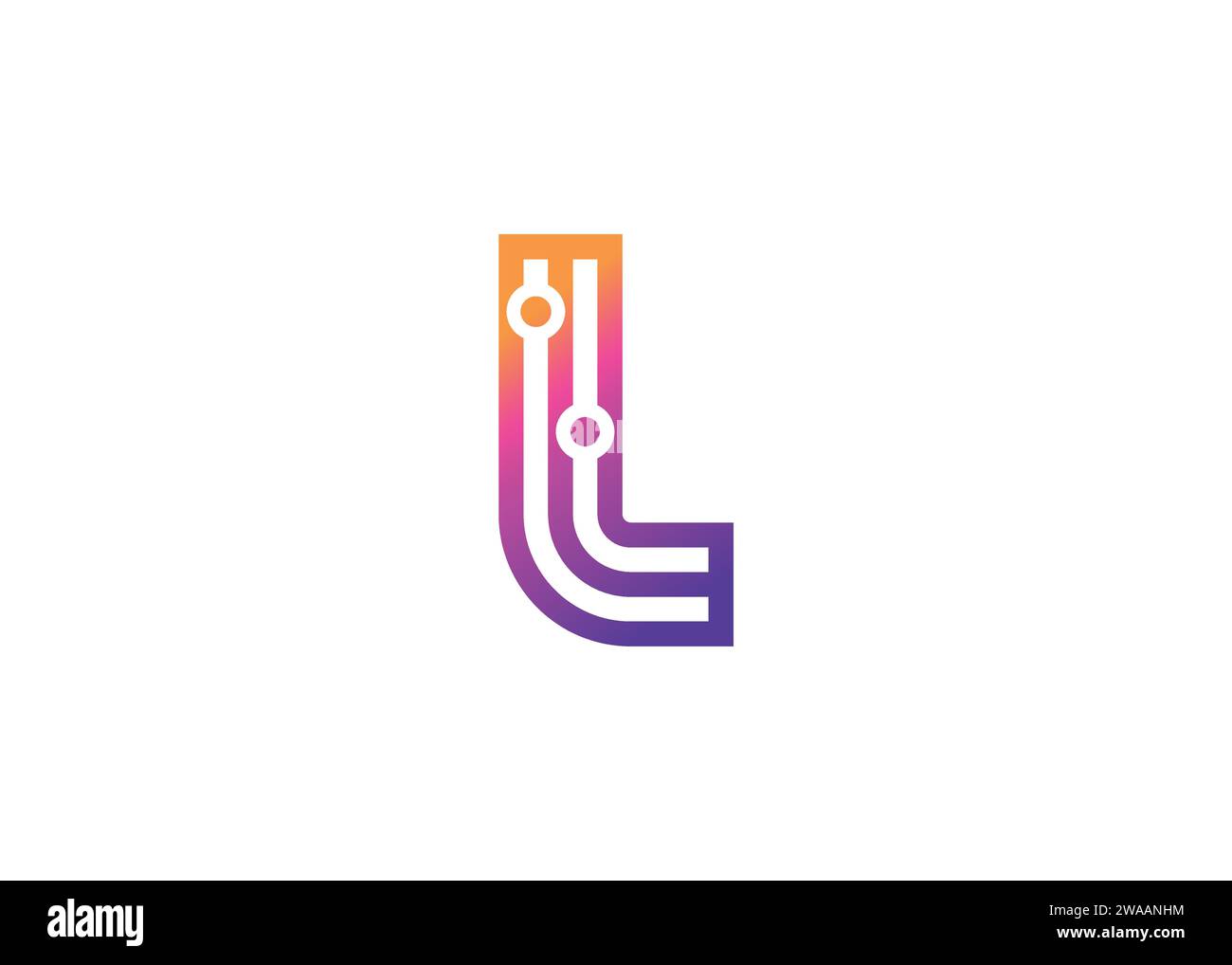 Letter L Technology vector monogram logo design template. Letter L ...