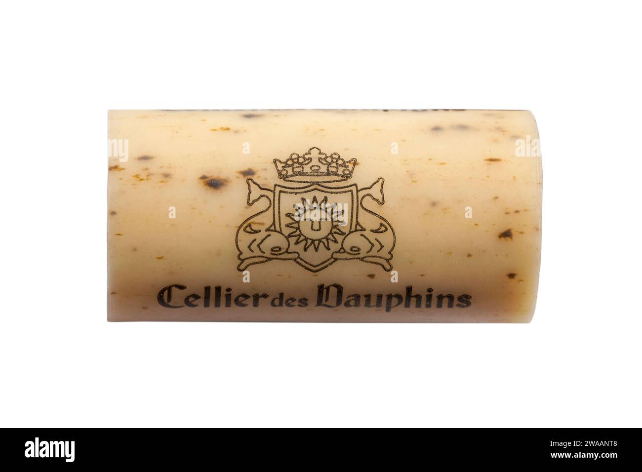 Cellier des Dauphins wine cork isolated on white background - 50% ...