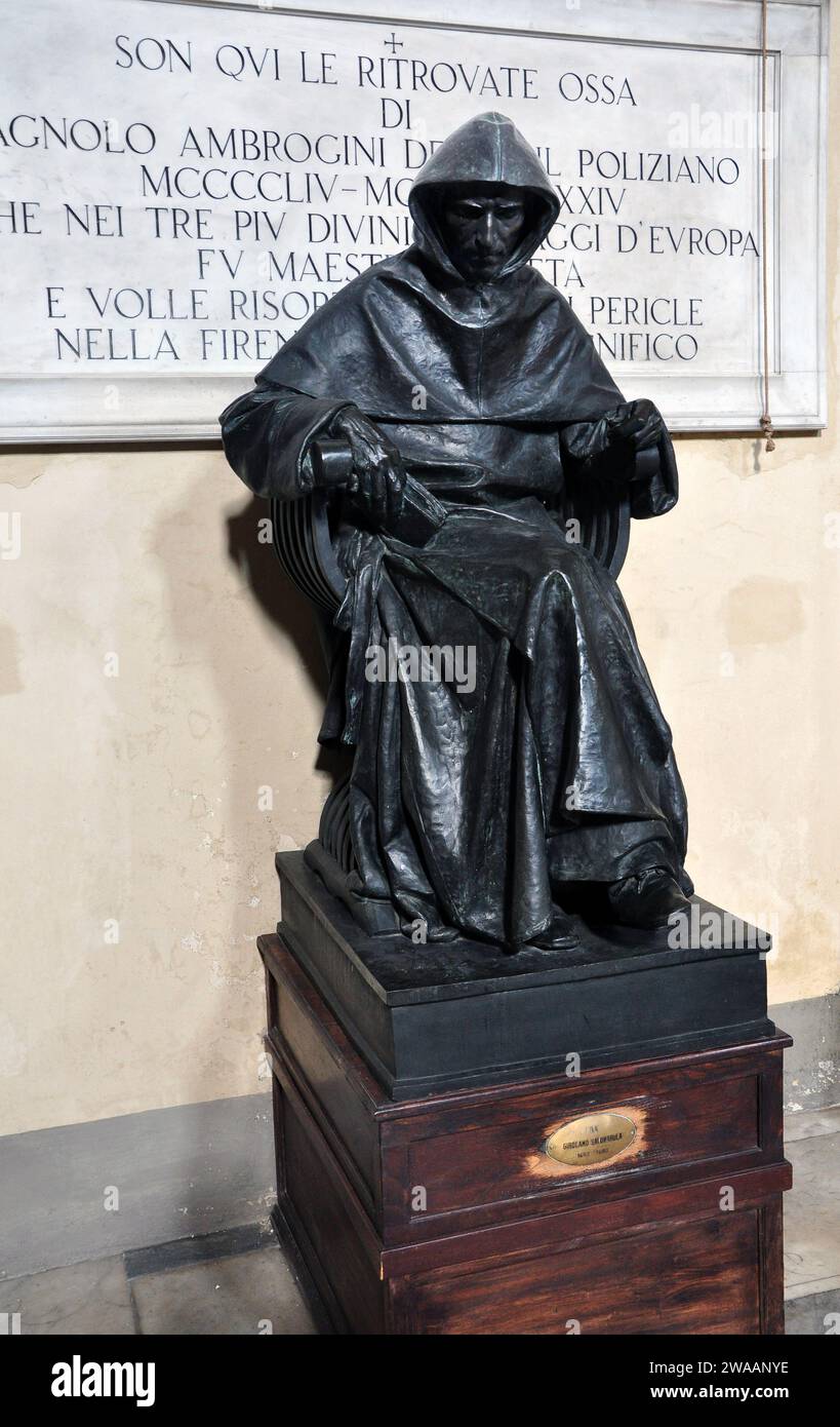 Statue of Girolamo Savonarola , San Marco, Florence Stock Photo - Alamy