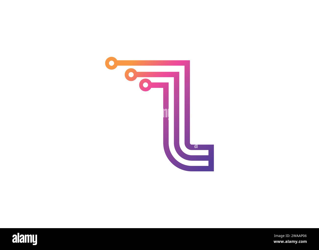 Letter L Technology vector monogram logo design template. Letter L ...