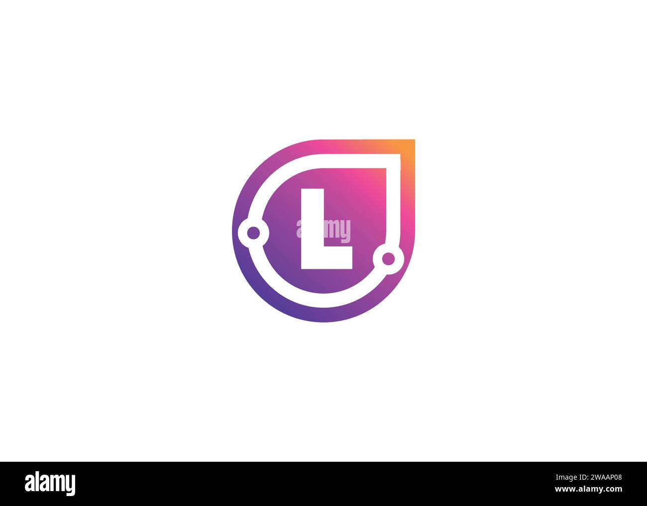 Letter L Technology vector monogram logo design template. Letter L ...