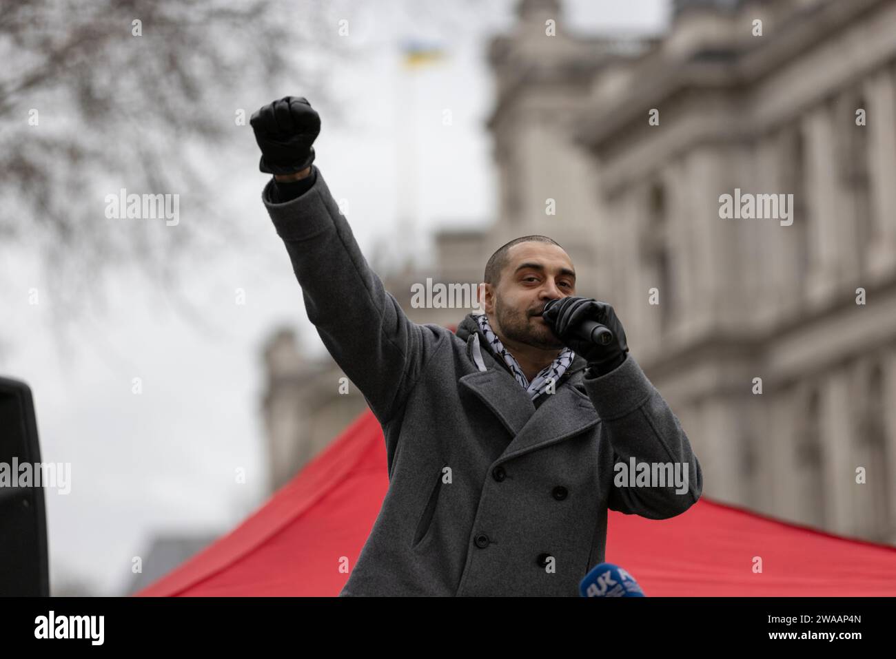 Anti Gaza War protest outside No.10 Downing Street attended by Kareem ...