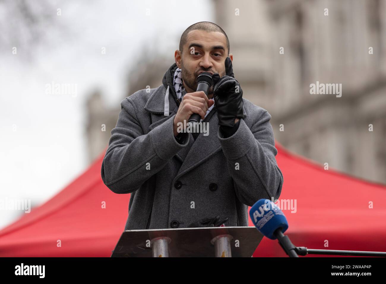 Anti Gaza War protest outside No.10 Downing Street attended by Kareem ...