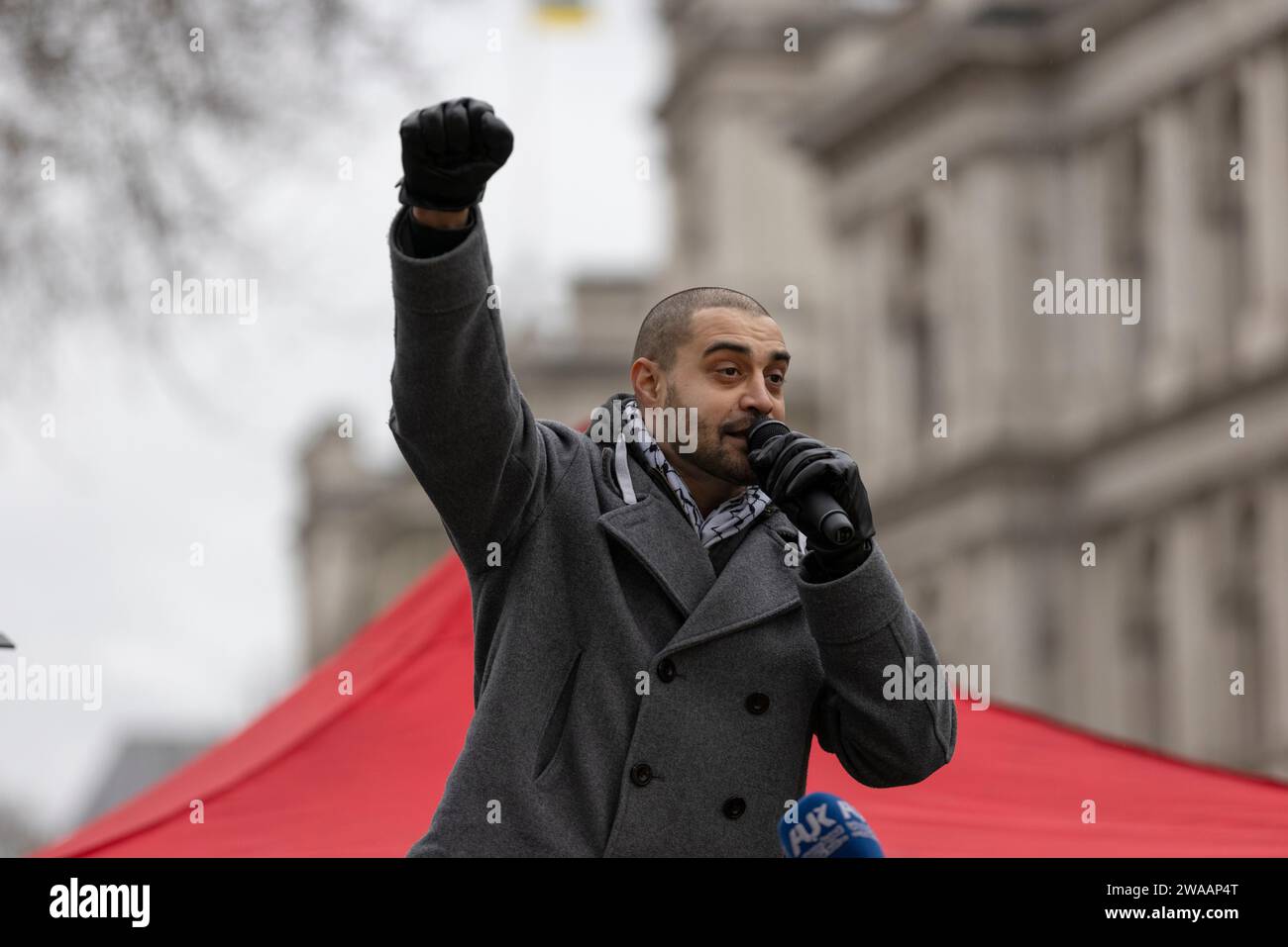 Anti Gaza War protest outside No.10 Downing Street attended by Kareem ...