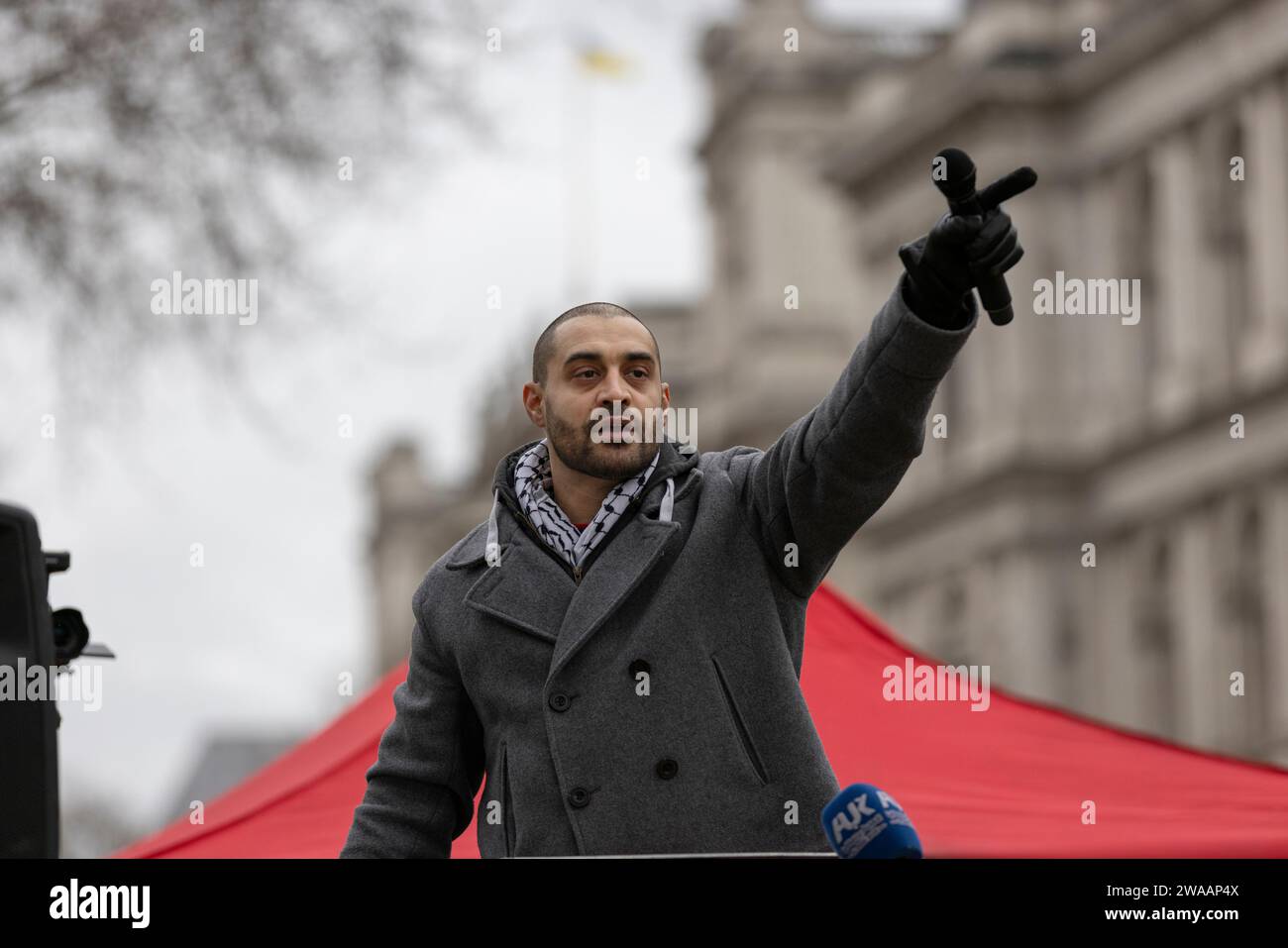 Anti Gaza War protest outside No.10 Downing Street attended by Kareem ...
