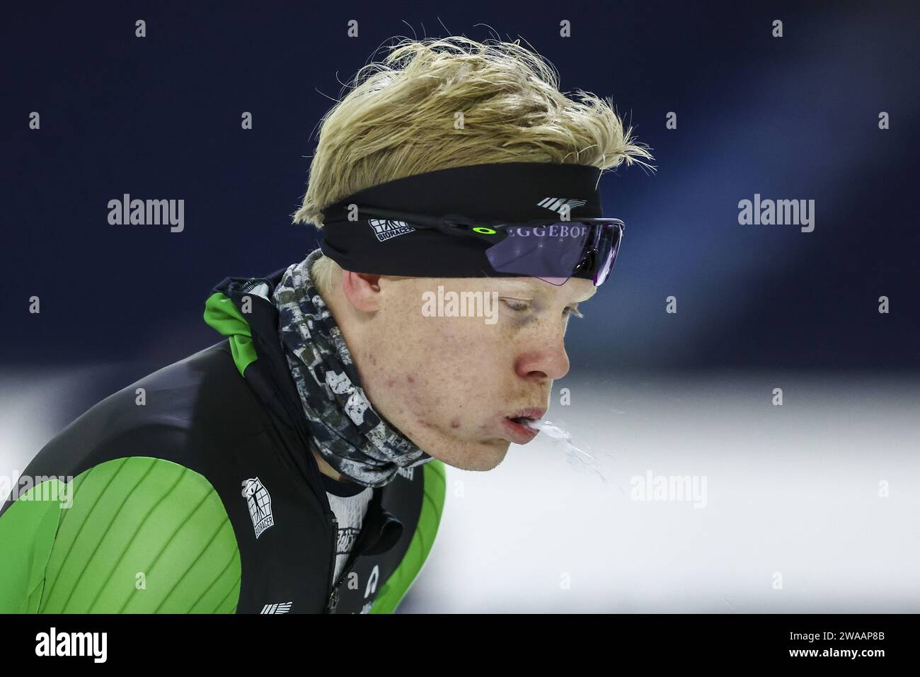 Heerenveen, Netherlands. 03rd Jan, 2024. Tim Prins during a training ...